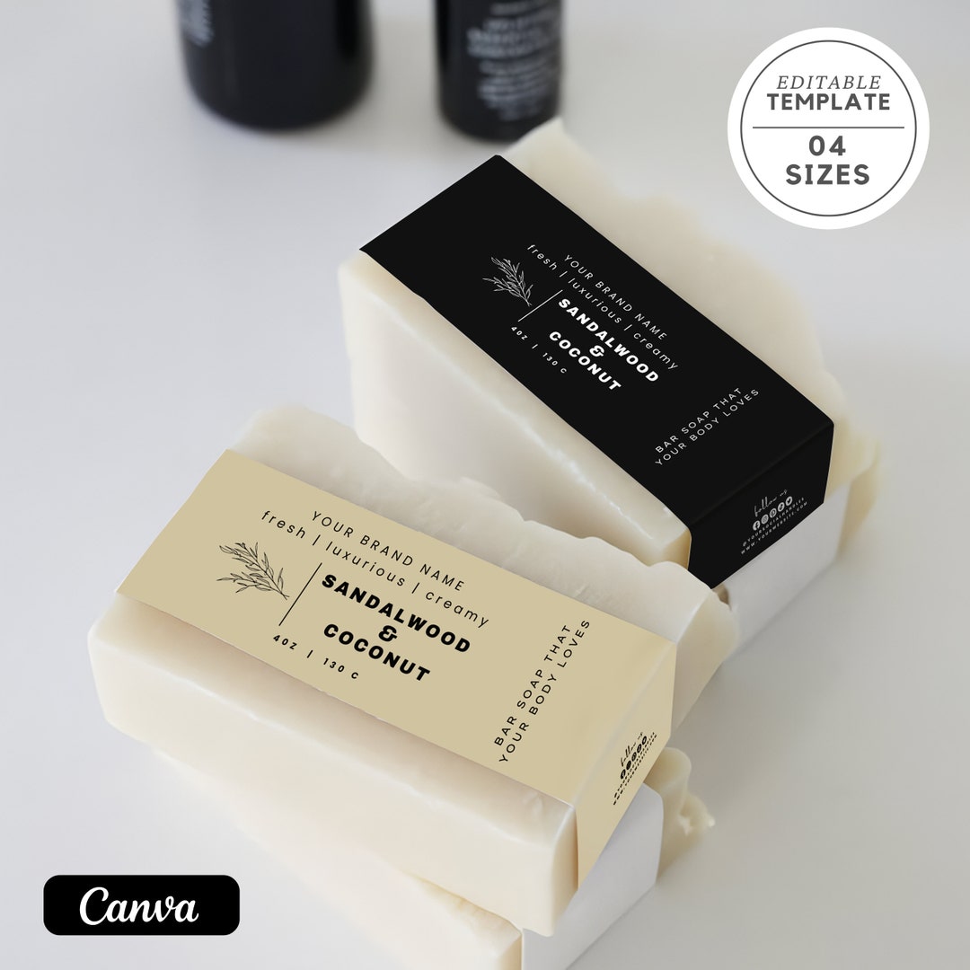 Editable Soap Label Template: Modern Wrap Around Design (canva) - Etsy