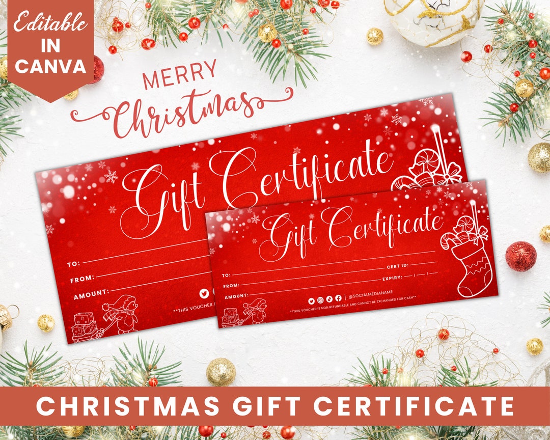 Christmas Gift Certificate, Christmas Voucher, Christmas Ticket, Santa ...