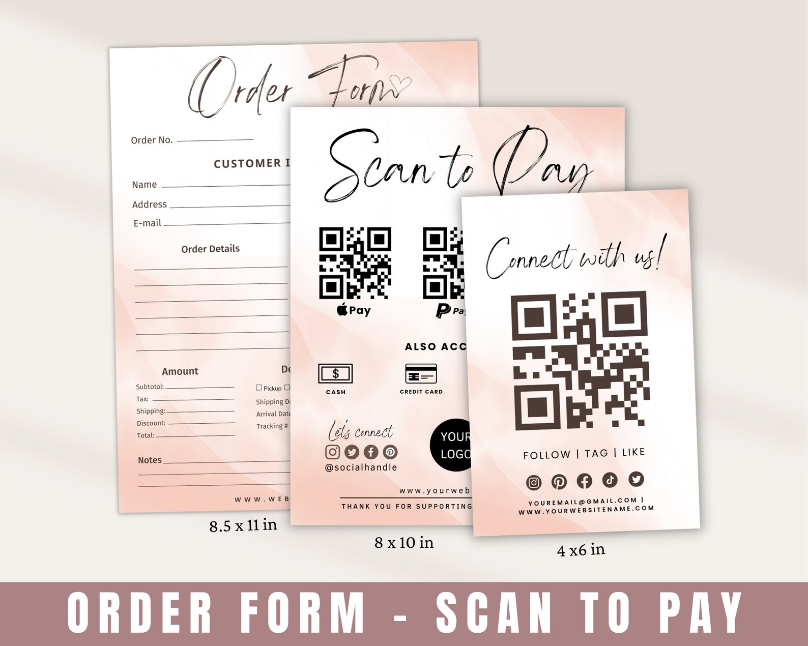 Craft Show Bundle: Price List, QR Code, Order Form (canva Template) - Etsy