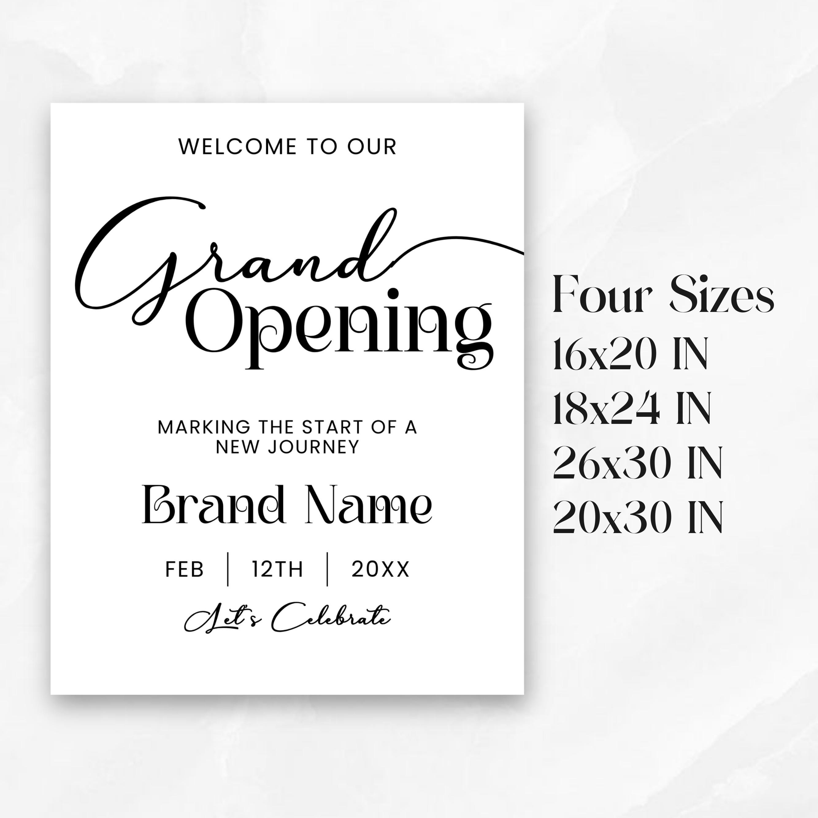 Grand Opening Welcome Sign, Grand Opening Party Sign, Opening Soon Sign ...
