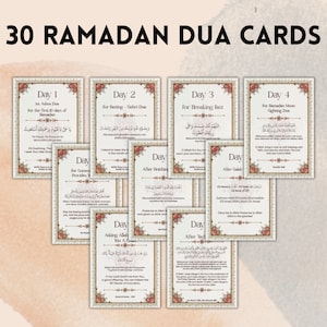 30 Ramadan Dua Cards 30 Day Dua Ramadan Printable 30 Day Ramadan Decor ...