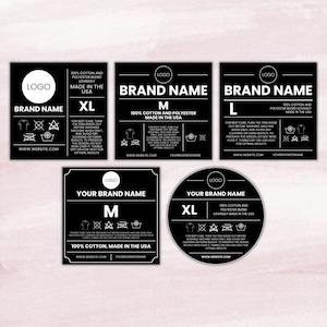 20 Clothing Neck Tag Bundle, T-shirt Custom Neck Labels, Garment Care ...