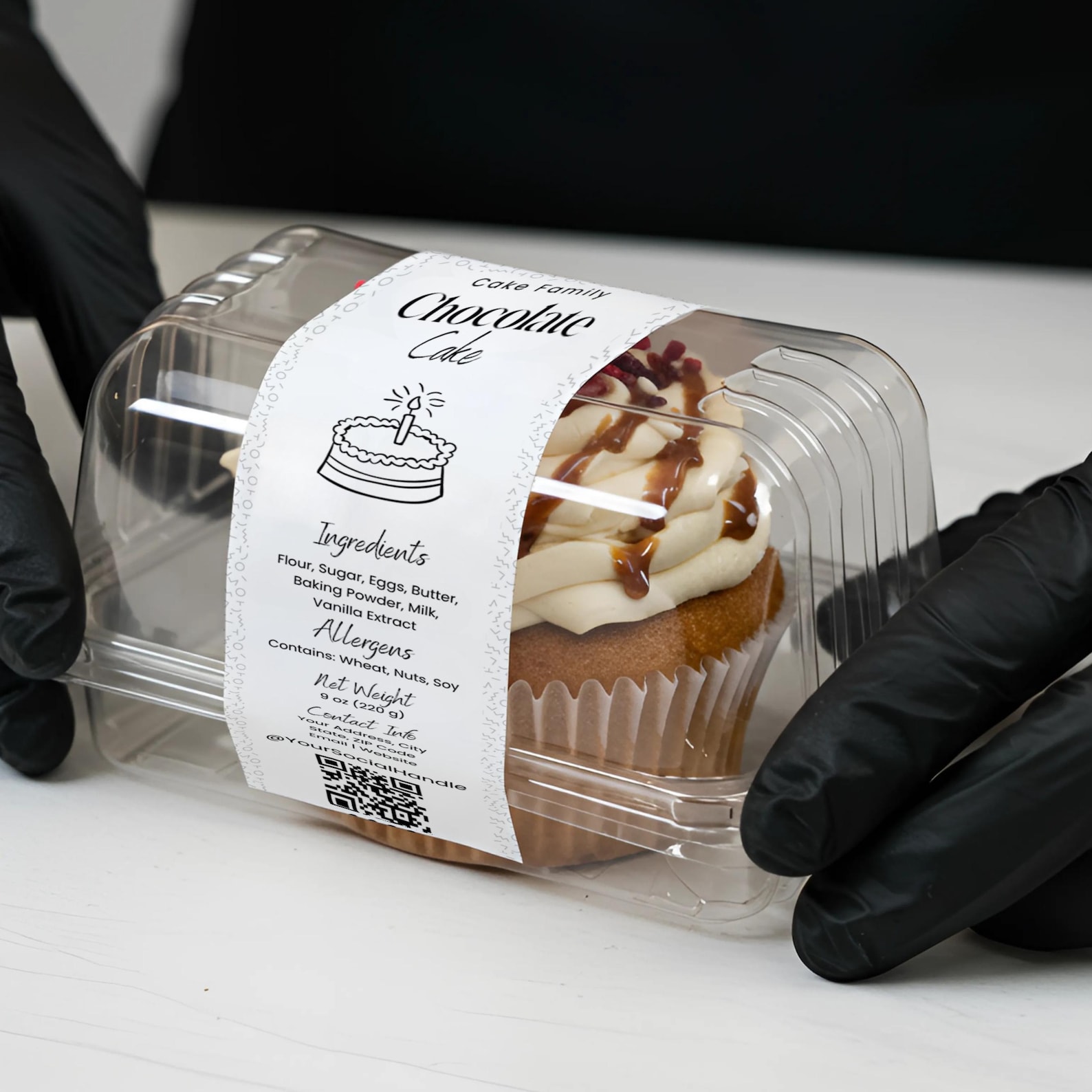 Mini Cake Tin Label, Editable Bakery Label, DIY Bakery Label, Small ...