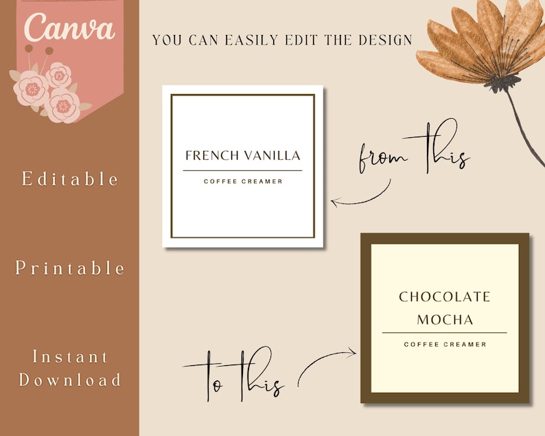Coffee Creamer Labels | Editable and Printable Coffee Bar Labels ...