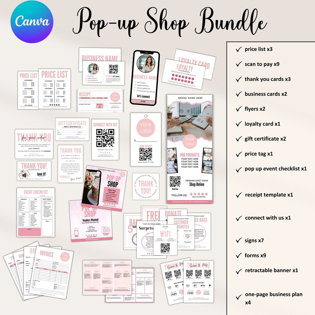 Small Business Bundle Canva Template, Craft Fair Bundle, Order Form ...