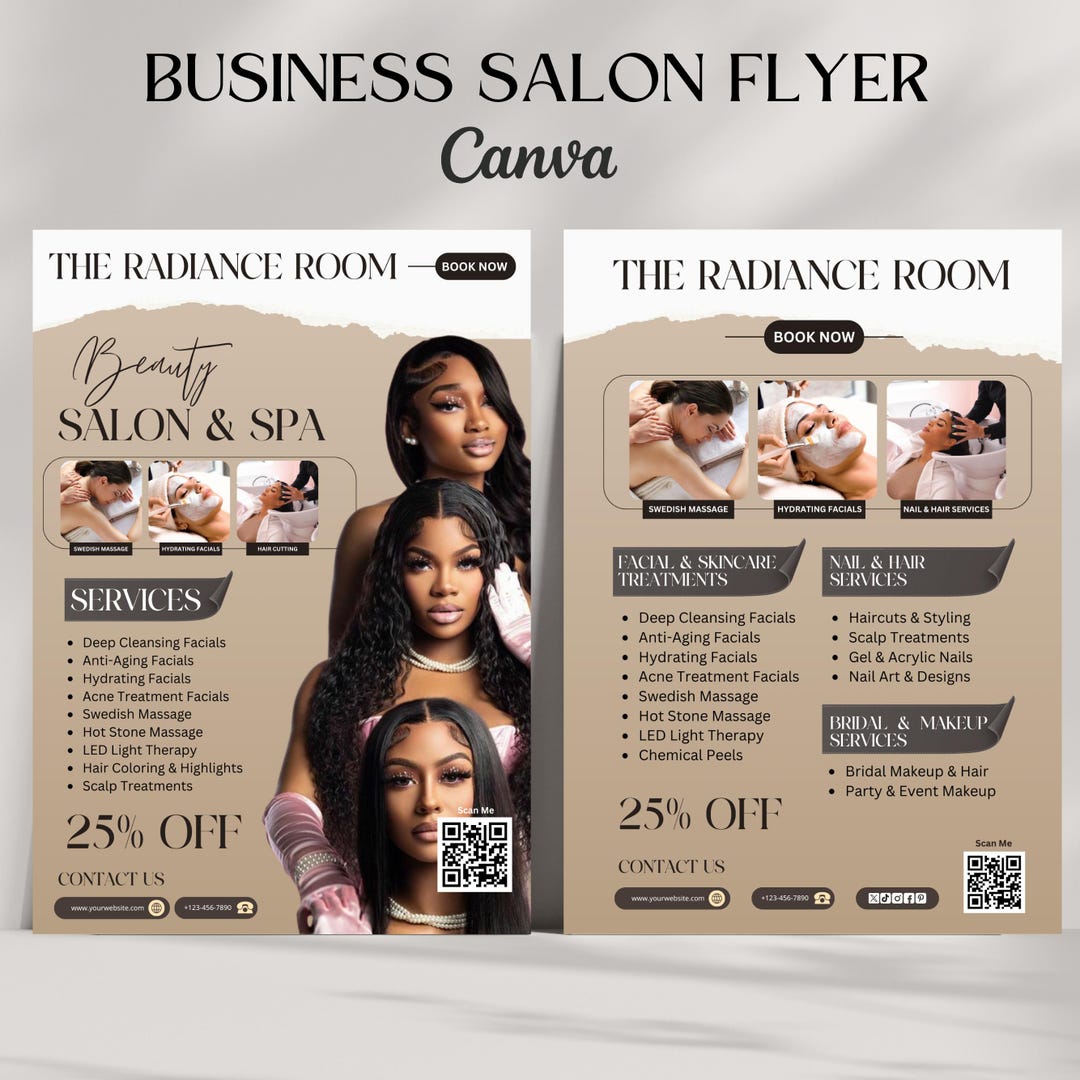 Diy Beauty Salon Flyer Canva Template, Hair Nail Makeup Salon Flyer ...