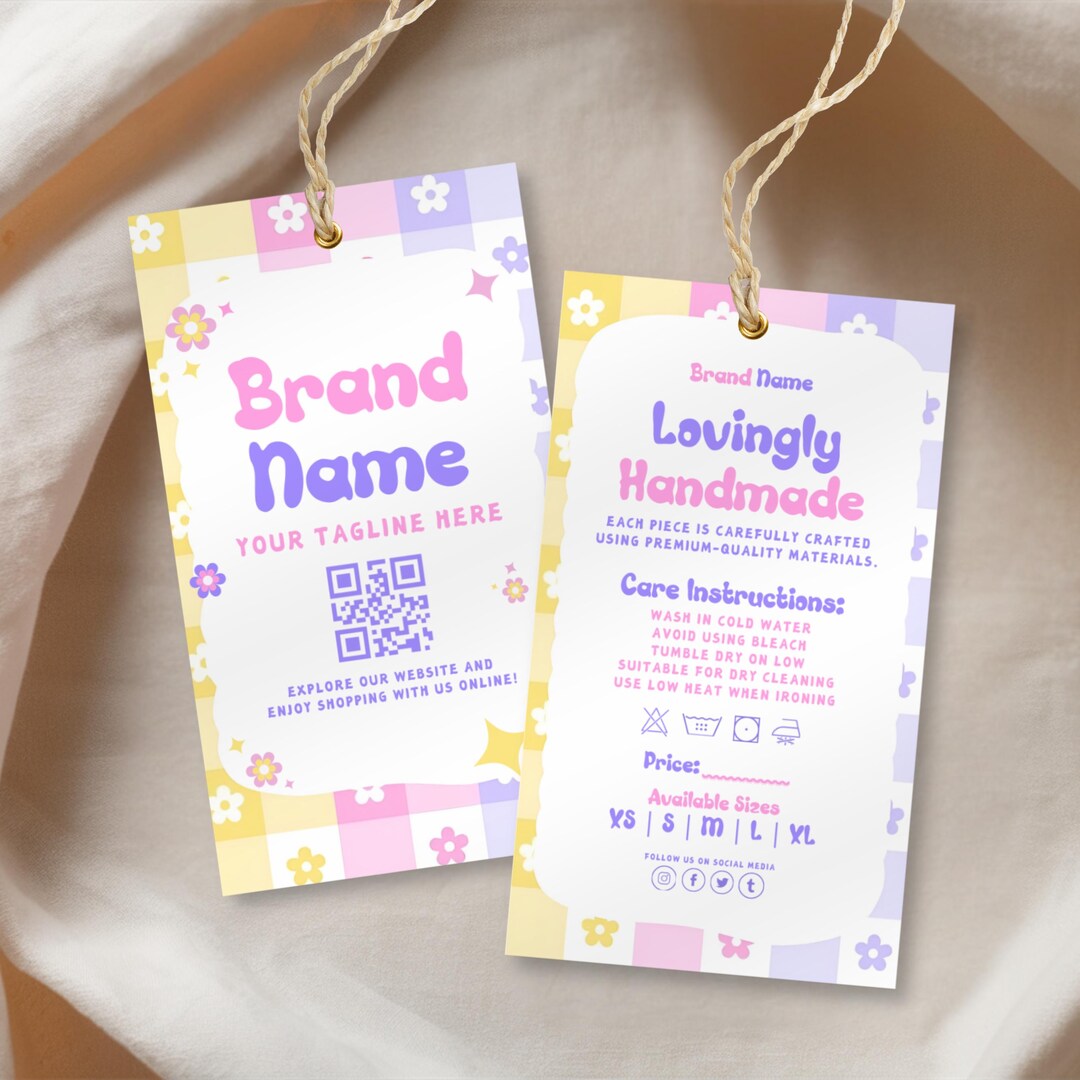 Retro Printable Price Tag Canva Template, Editable Scrunchie Tag ...