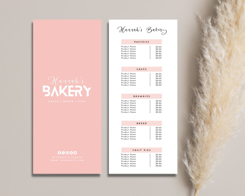 Editable Bakery Price List Template Printable Price Sheet | Etsy Canada