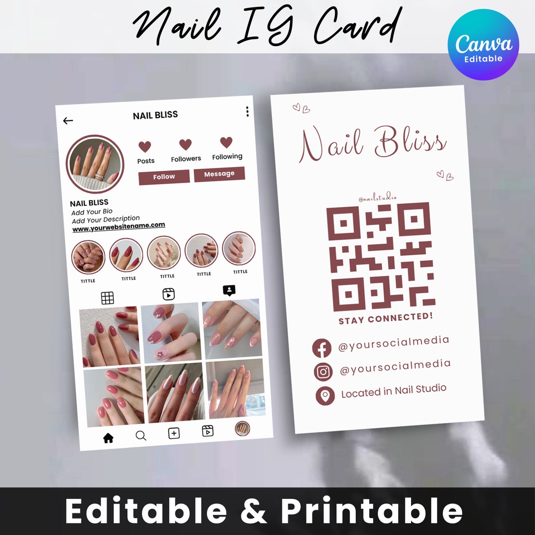 IG Business Card 2025, Instagram Business Card, DIY Business Cards ...