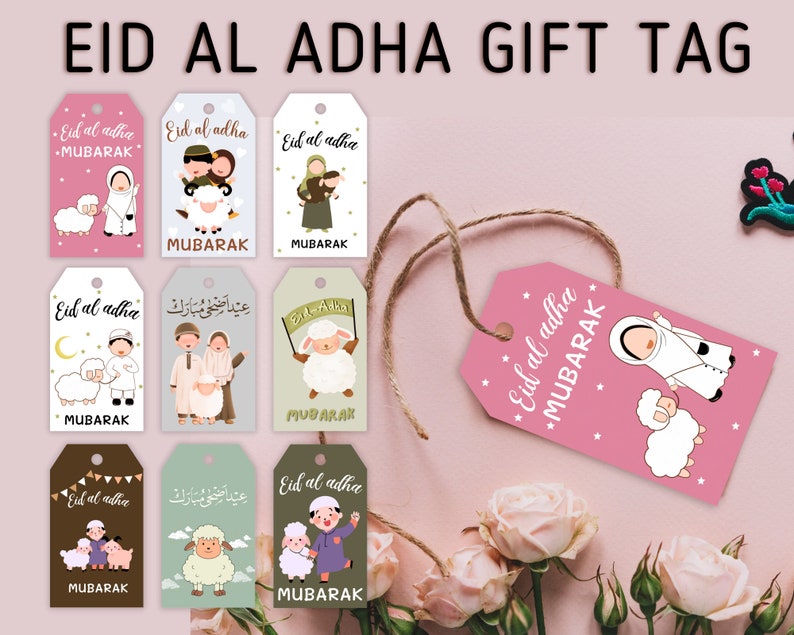 Editable Eid Al Adha Gift Tags: Square Tag Designs (digital Download ...