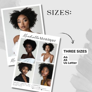 Modeling Comp Card Template, Model Portfolio Templates, Fashion Resume ...