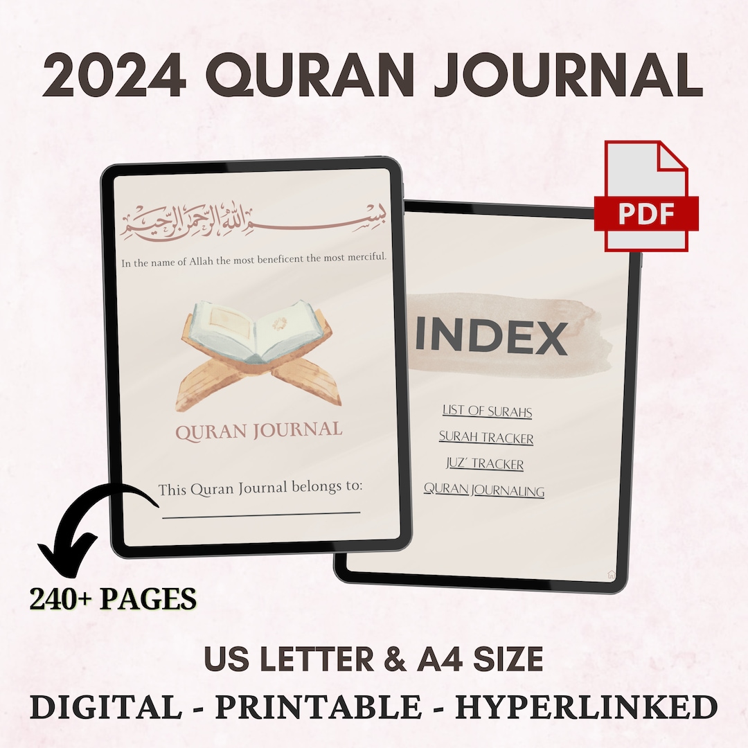 Digital Quran Journal 2024, Quran Study, Quran Tracker, Quran ...