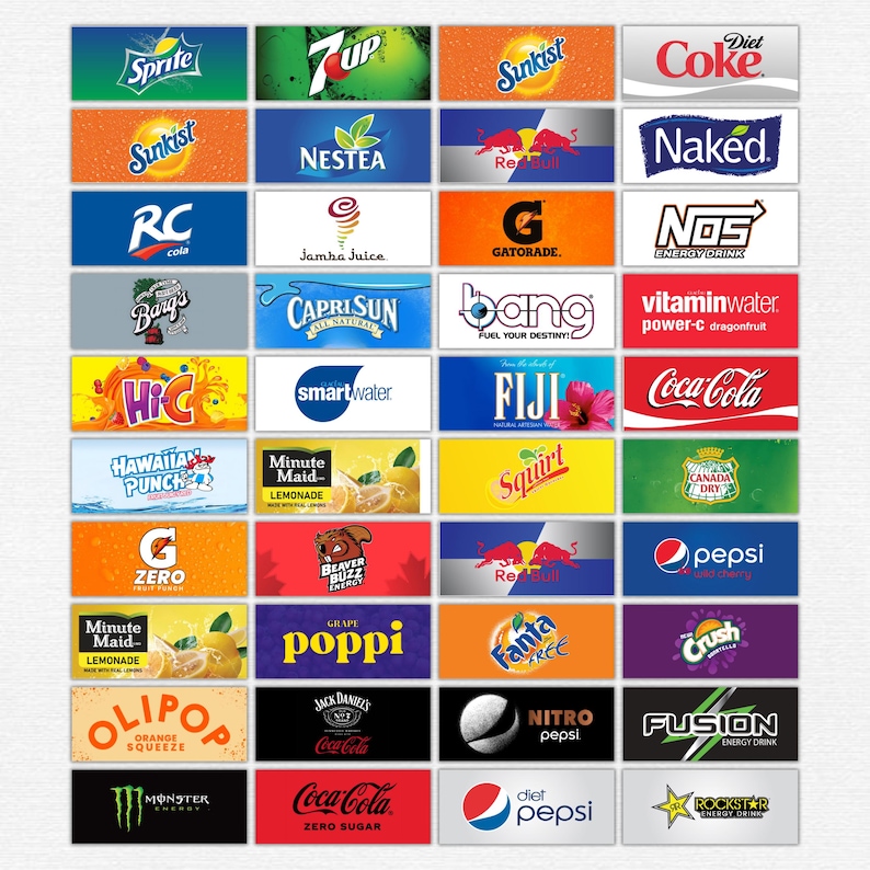 Vending Machine Labels, High Quality Labels, Sparkling Water and Soda ...