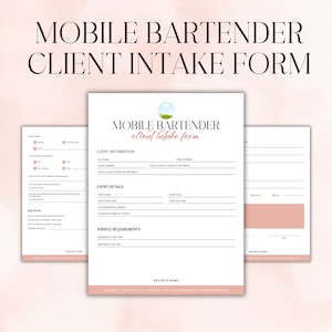 Mobile Bartender Bundle, Mobile Bar Contract, Bartender Contract ...