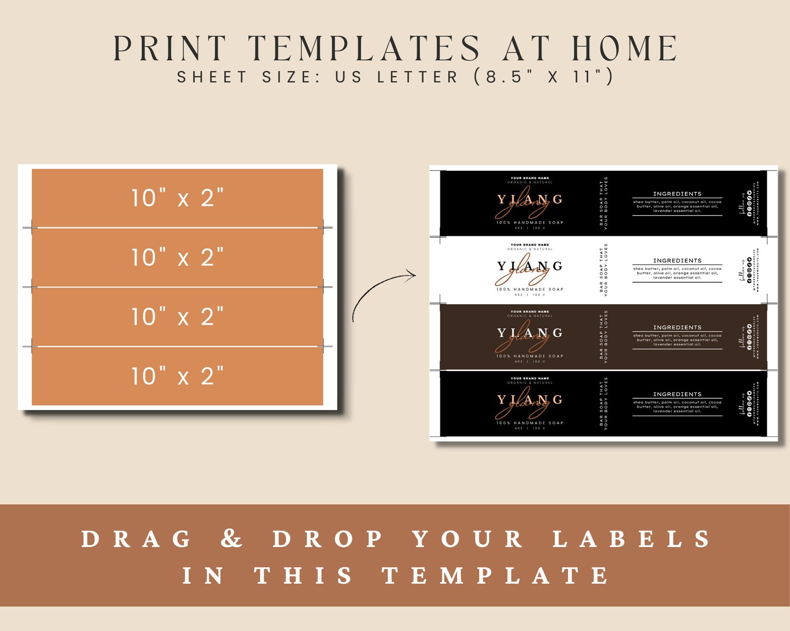 Editable Soap Label Template Wrap Around Soap Label Soap - Etsy