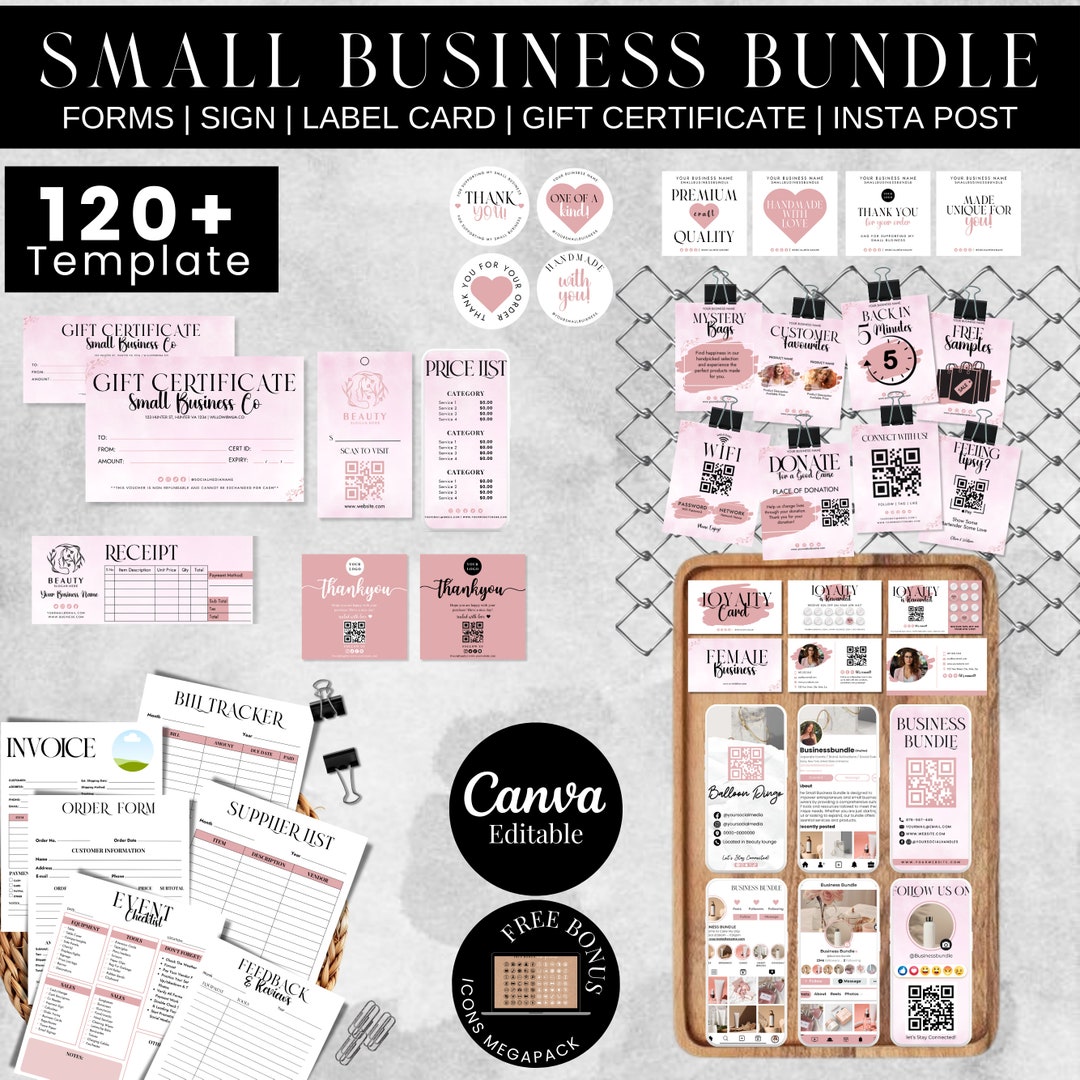 120+ Small Business Branding Package Bundle Canva Templates,order Forms ...