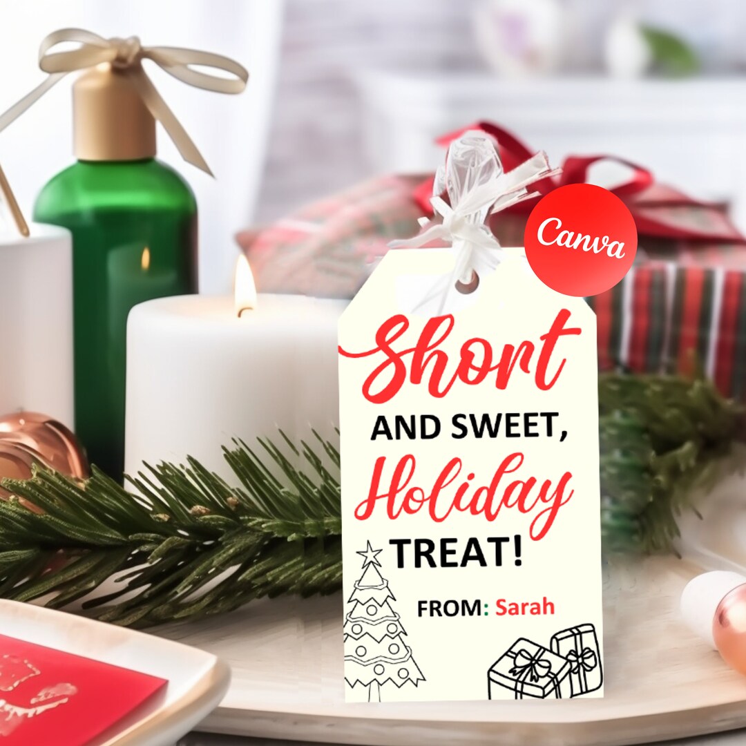 Printable Short and Sweet Holiday Treat Christmas Gift Tag - Etsy