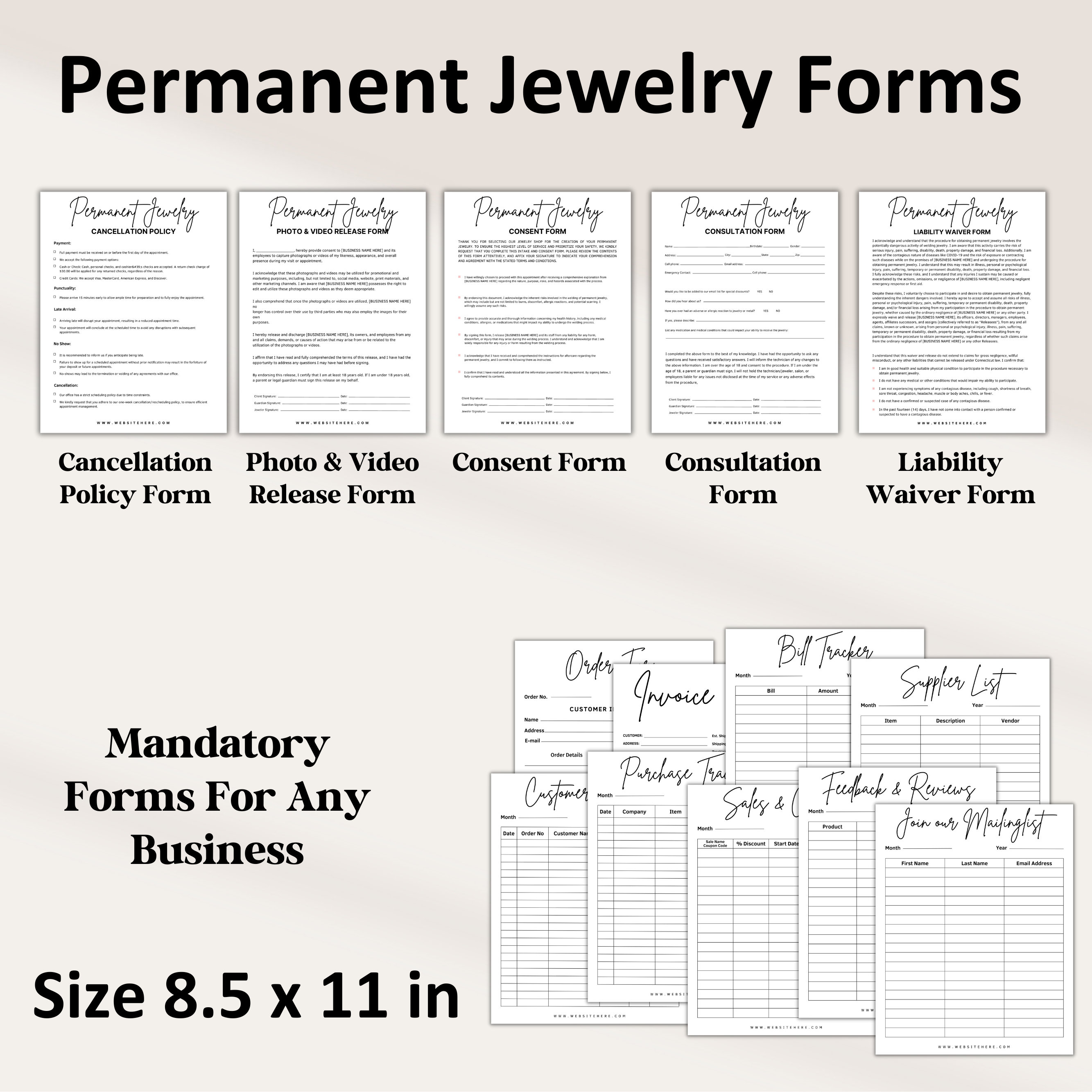 Permanent Jewelry Instagram Template Bundle, Permanent Jewelry Flyer ...