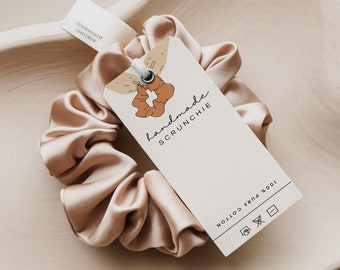 Printable Scrunchie Hang Tags Customizable Editable Canva Template - Etsy