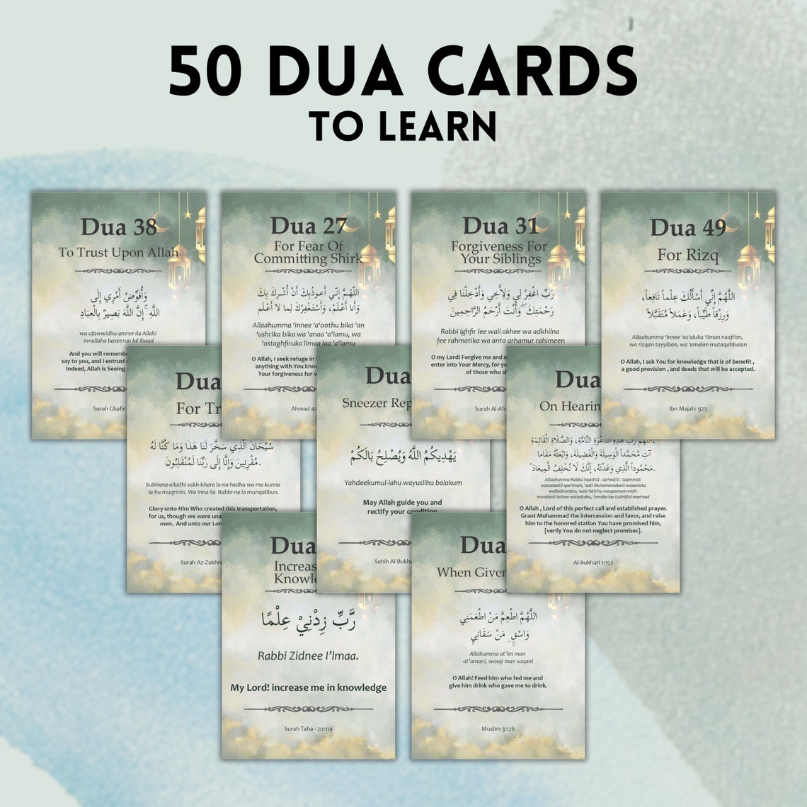 Islamic Dua Card, Kids Dua Cards, Duas for Kids, Prayer Cards, Islamic ...