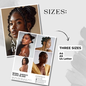 Modeling Comp Card Template, Model Portfolio Templates, Fashion Resume ...