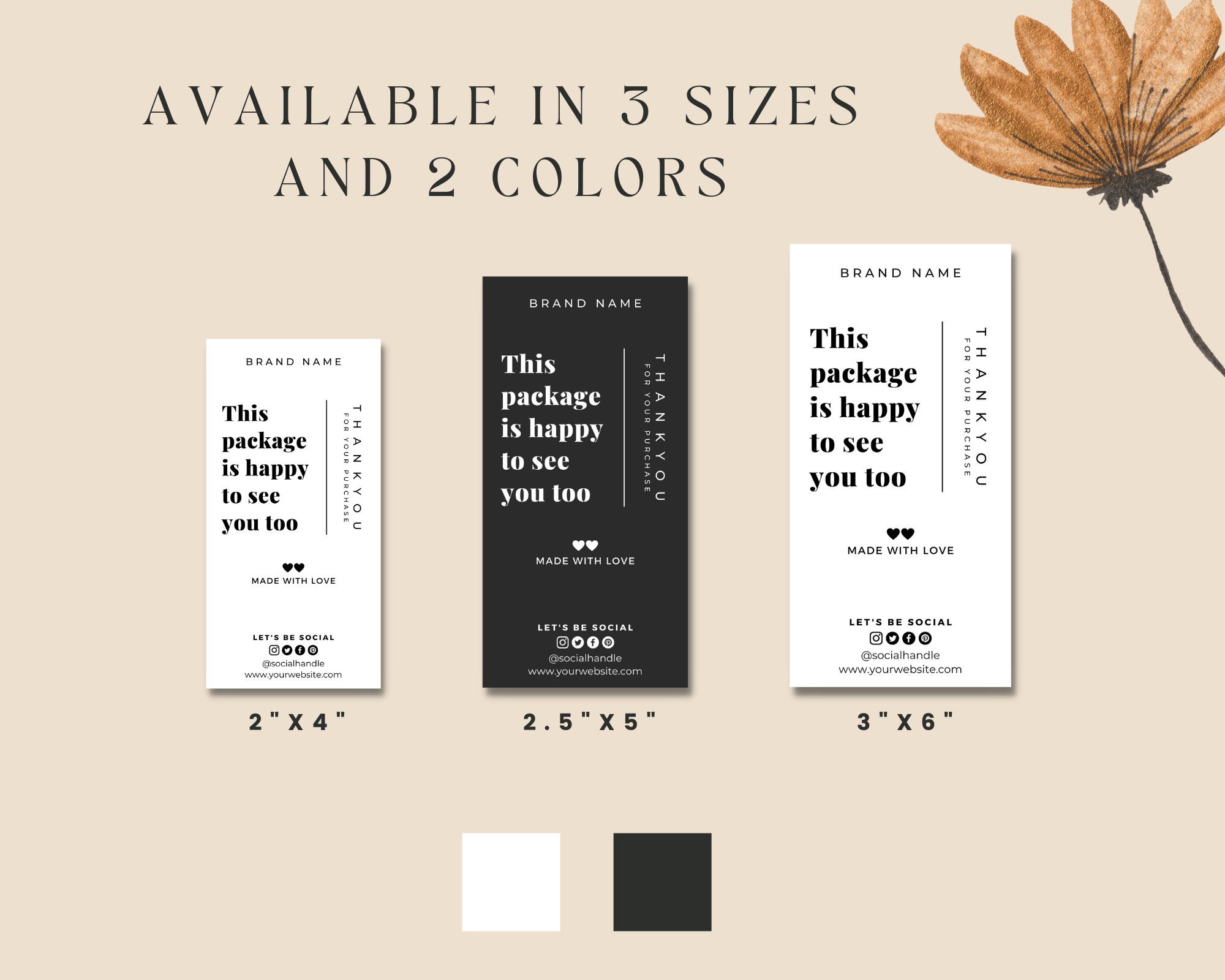 Custom Box Label Template: Editable Packaging Stickers (canva) - Etsy