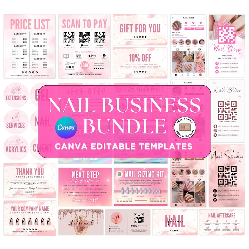 Nail Packaging Template - Etsy