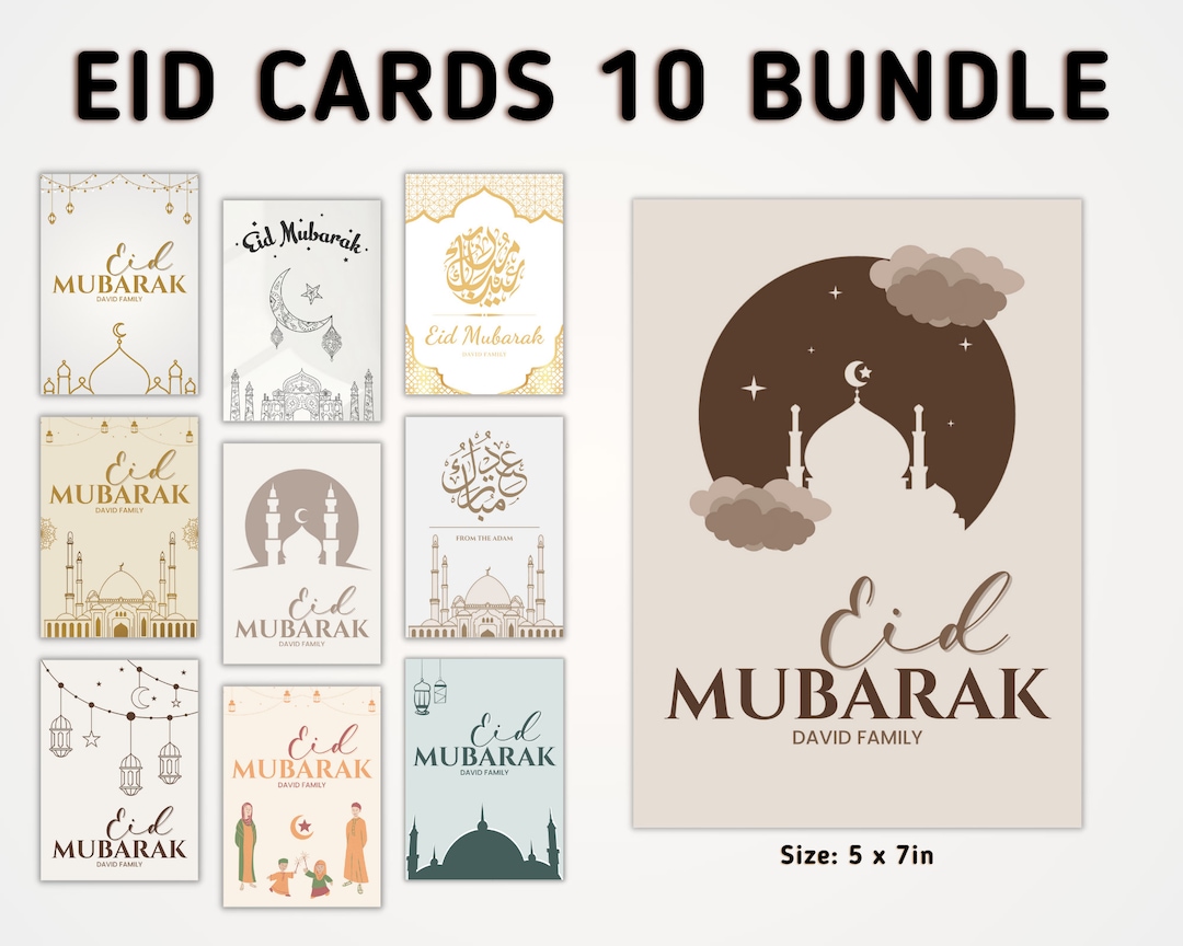 Personalized Eid Mubarak Card: Printable Greeting Card (digital ...