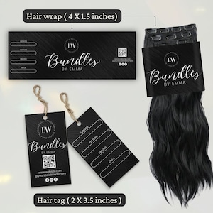 Editable Hair Tag Template Bundle, DIY Hair Bundle Tag Template, Hair ...