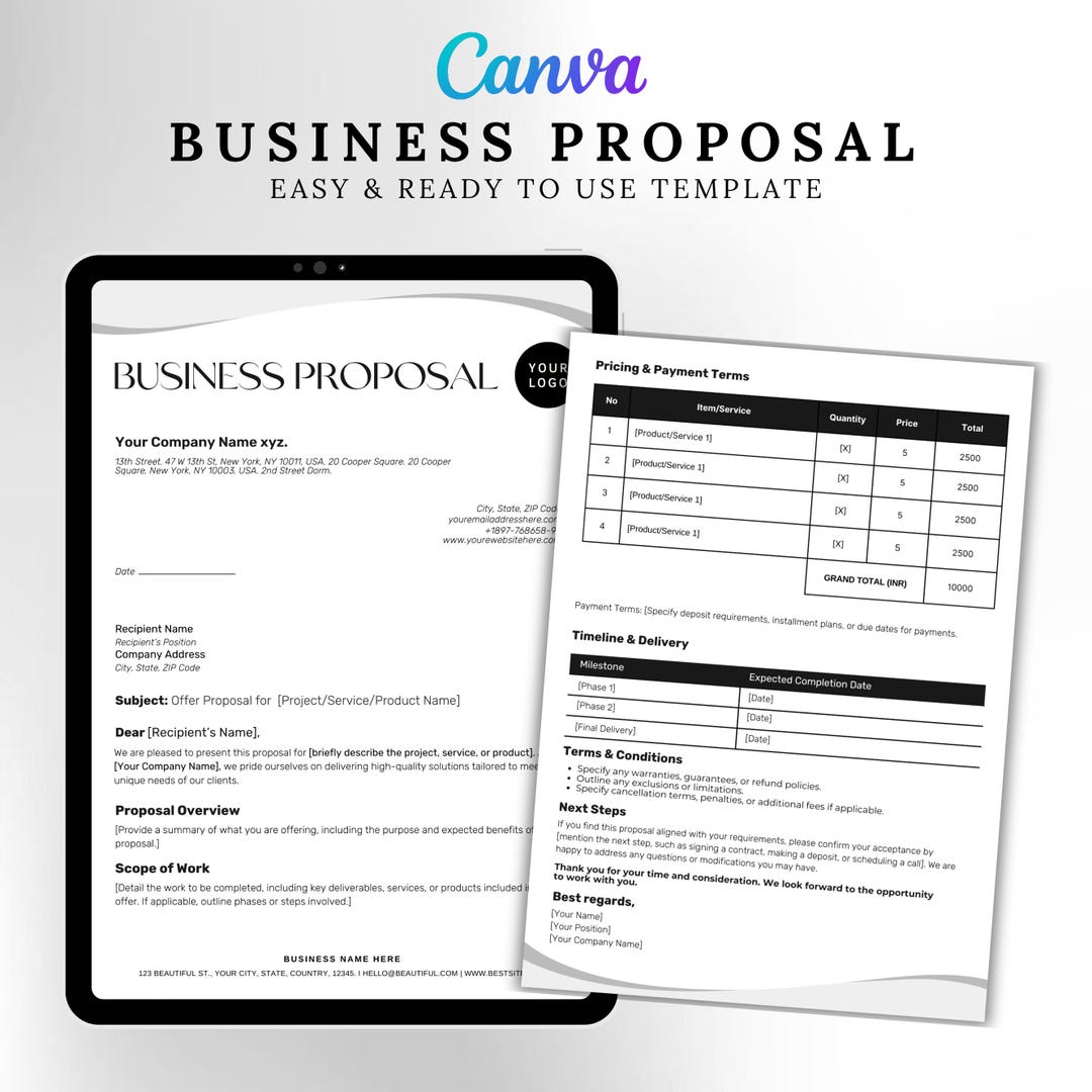 Business Proposal Template, Professional Small Business Presentation ...