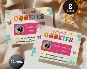 2025 Girl Scout Cookie Business Card With QR Code, Girl Scout Printable ...