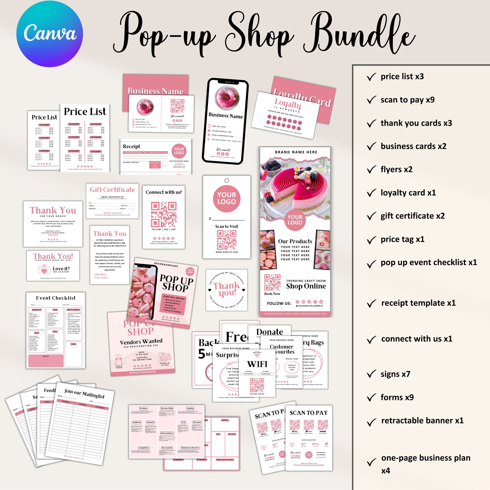 Craft Show Bundle, Order Form Template, Craft Fair Template, Small ...