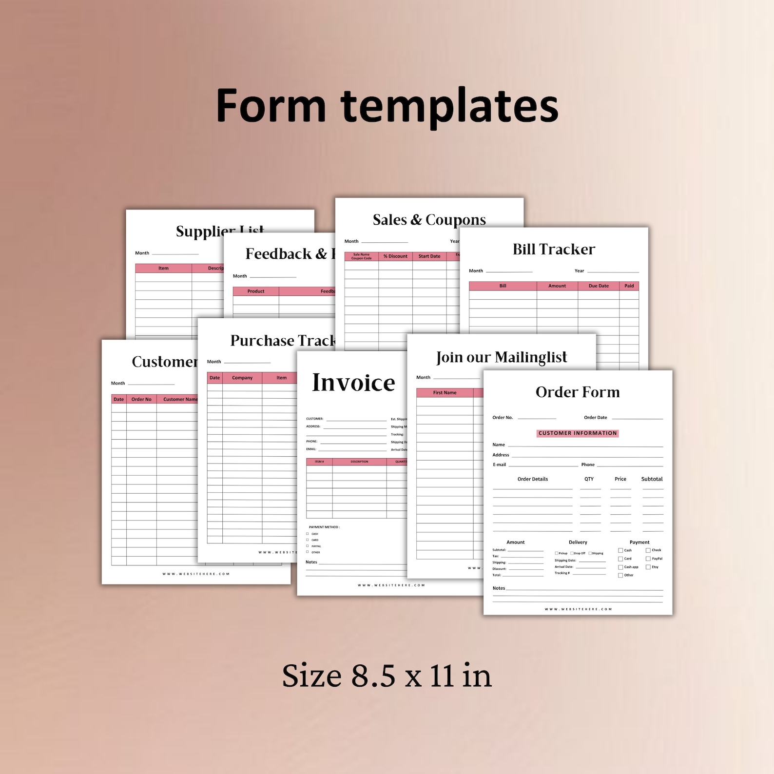 Craft Show Bundle, Order Form Template, Craft Fair Template, Small ...