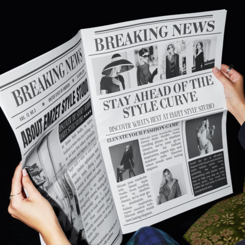 Canva Business Newspaper Template Newspaper Announcement Template ...