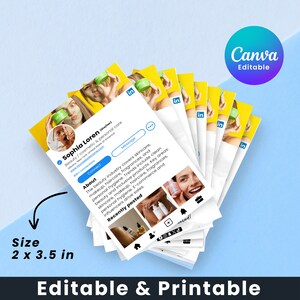 Print Linkedin Business Card Template, Qr Code Linkedin Card, Digital ...