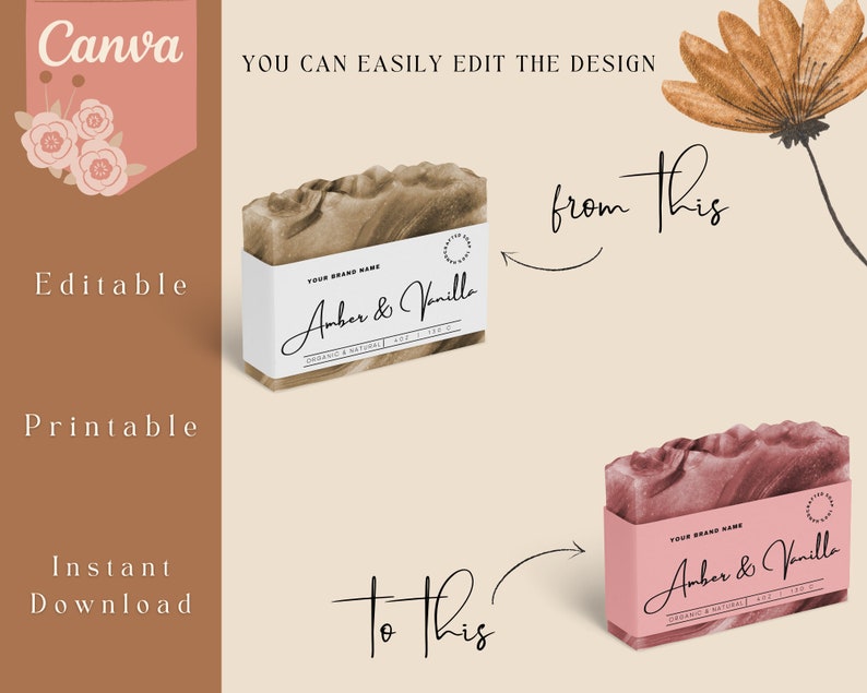 Editable Soap Label Template Wrap Around Soap Label Soap - Etsy