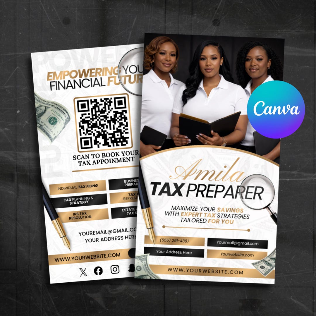 Tax Business Card, DIY Business Card for Tax Business Marketing, Tax ...