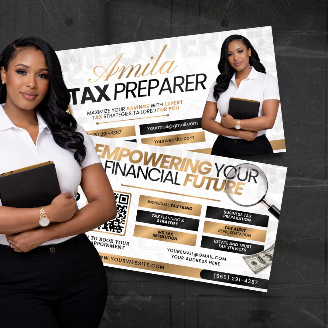 Tax Business Card, DIY Business Card for Tax Business Marketing, Tax ...