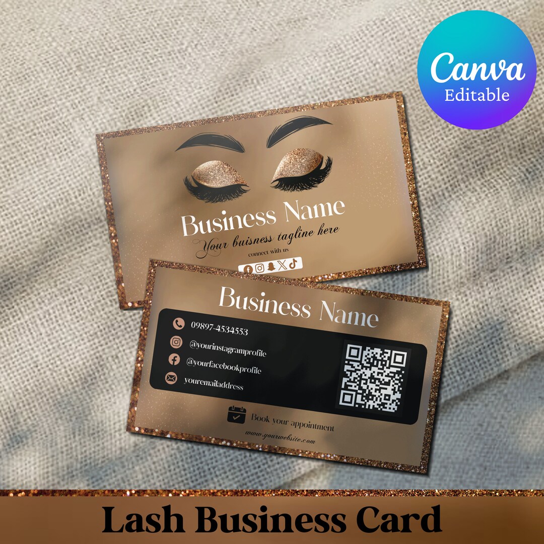 Lash Business Card, Lash Tech Card Template, Business Branding Cards ...