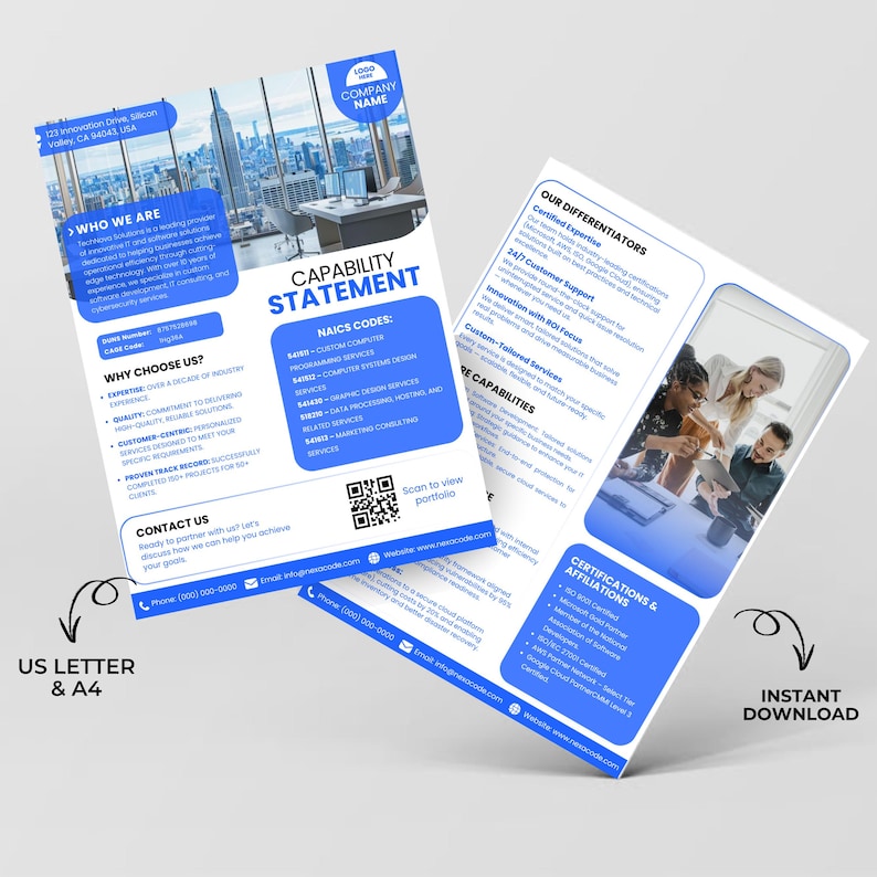 Capability Statement Template, Business Capability Statement Design ...