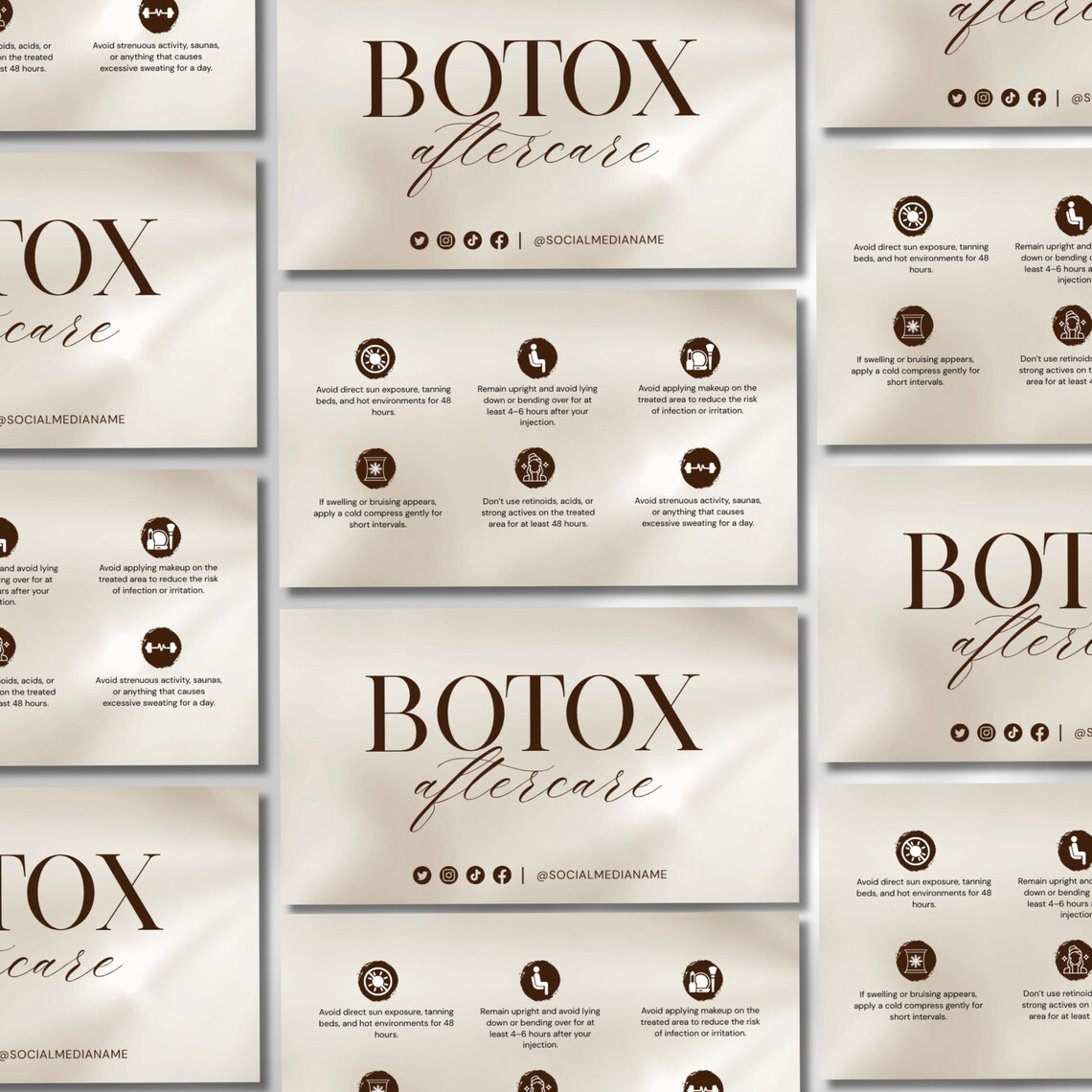Editable Botox Aftercare Card, Printable Aftercare Card Template, Botox ...