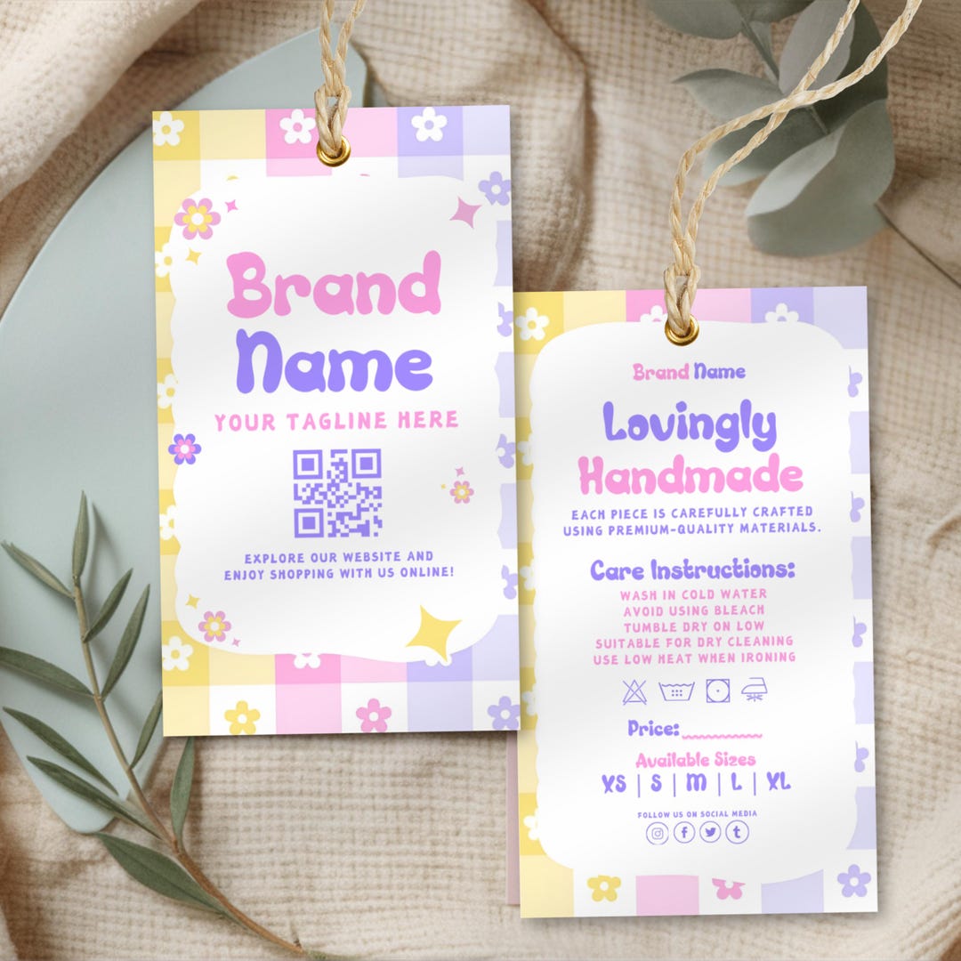 Retro Printable Price Tag Canva Template, Editable Scrunchie Tag ...