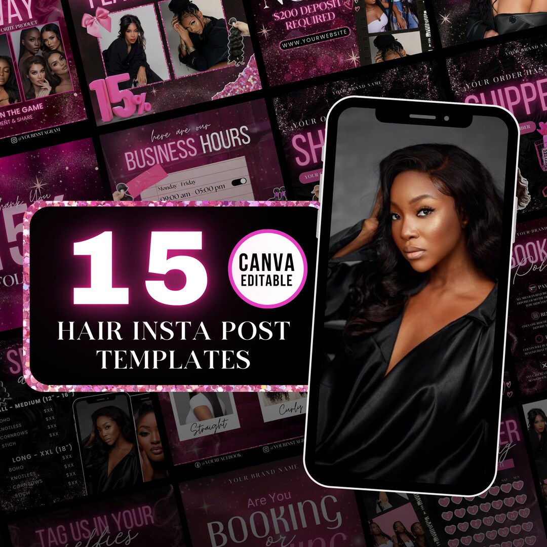 15 Hair Instagram Post, Hair Business Branding, Hair Salon Instagram ...