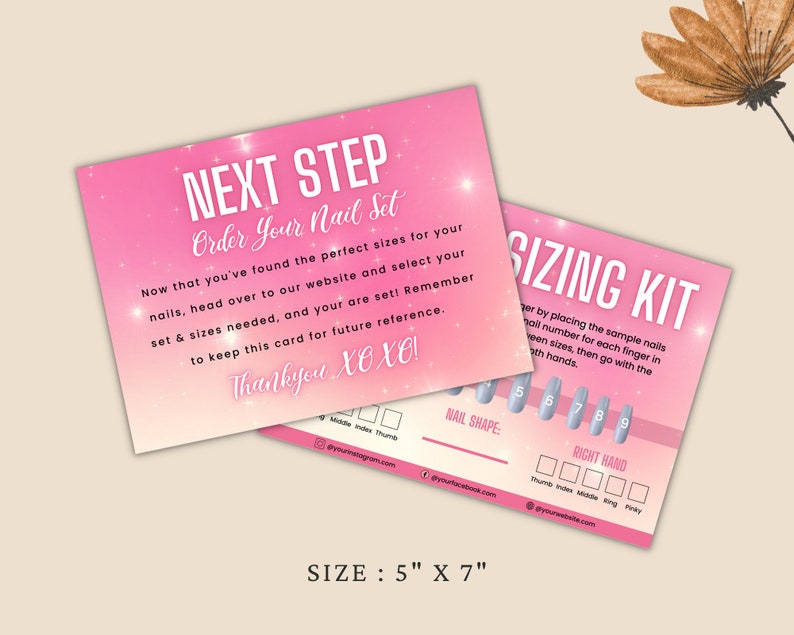 Nails Size Guide Nails Sizing Kit Template Instructions - Etsy