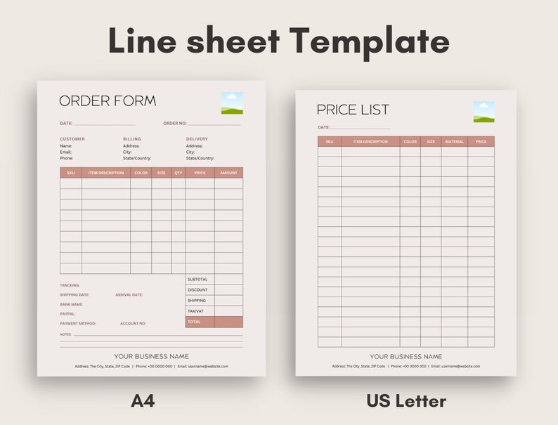 Wholesale Line Sheet Template: Editable Canva Sales Sheet (digital ...