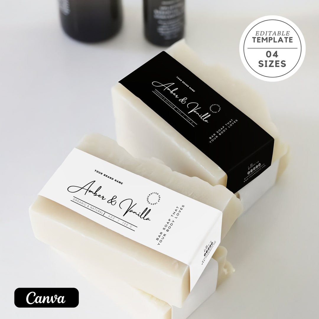 Editable Soap Label Template, Wrap Around Soap Label, Soap Label Canva ...