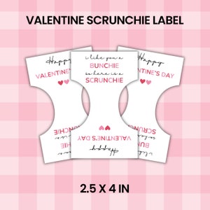 Valentine Scrunchie Tag Template, Scrunchie Valentines Tags Canva ...