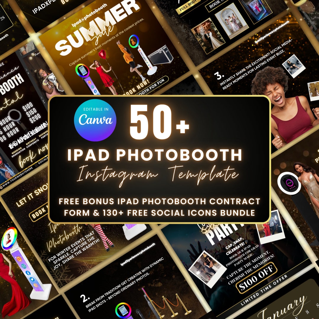 IPad Photobooth Instagram Template, 50 Photobooth Social Media Posts ...