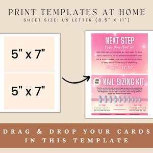 Nails Size Guide, Nails Sizing Kit Template, Instructions Card, Press ...