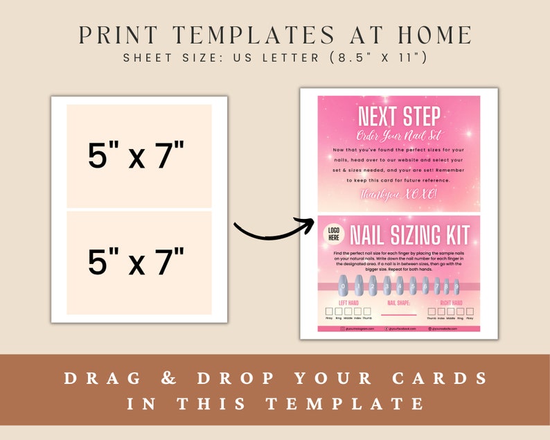 Nails Size Guide Nails Sizing Kit Template Instructions - Etsy
